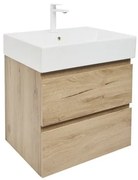 Koupelnová skříňka 2 zásuvková s umyvadlem SAT B-Way 59x50x45 cm dub mat BWAY260OAKU2BBI