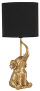 Stolní lampa ve tvaru zlatého slona s černým stínidlem – 20x46 cm