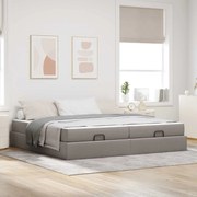 Rám postele s matrací 2 ks Taupe textil 3399519