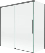 Mexen Rox, 2-křídlová posuvná vanová zástěna 150 + 70 x 150 cm, 8mm čiré sklo, grafitový profil, 8C9-150-070-95-00
