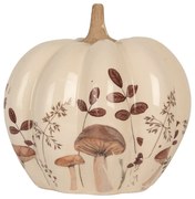 Béžová keramická dekorace dýně s Little Forest Jewels - Ø 18*18 cm