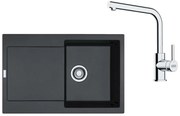 Franke - Kuchyňský set G259O, fragranitový dřez MRG 611 a baterie FS 3230.031, onyx/chrom 114.0700.721