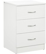 HOMCOM Moderní noční stolek se 3 zásuvkami pro obývací pokoj a ložnici, nosnost 50 kg, 40x35x58 cm, bílý | Aosom