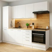 Levná kuchyňská linka EKO WHITE | 220 cm | bílá mat