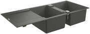 Grohe - Kompozitní dřez K500 s automatickým odtokem, 116x50 cm, granitová černá 31647AP0