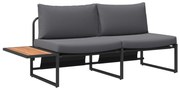 Zahradní sofa s polštářem Hnědá 200.5 x 70 x 85.5cm kov