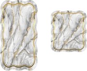 Šedé/ve zlaté barvě koupelnové předložky v sadě 2 ks 60x100 cm – Foutastic