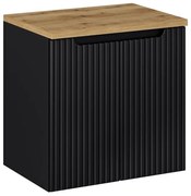Závěsná skříňka Nova Black II s deskou 60 cm černá/dub evoke