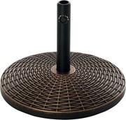 Stojan na slunečník Outsunny s hmotností 25 kg, v retro vzhledu ratanového koše, průměr trubky Ø35/Ø38/Ø48 mm, plast + cement, antický bronz Ø53 x 40