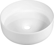 Sapho - Umyvadlo na desku Fiastra, průměr 40 cm, bez přepadu, bez otvoru pro baterii, bílá FT801