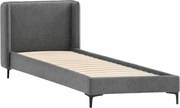 Tmavě šedá čalouněná jednolůžková postel s roštem 90x200 cm Basti – Ropez