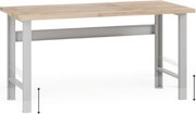 Výškově nastavitelný dílenský stůl G7, buková spárovka, 1700 x 800 x 840-1040 mm