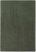 Tmavě zelený ručně tkaný vlněný koberec 80x150 cm Arcura – Vikosa