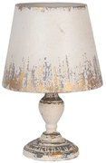 Béžovo-zlatá kovová stolní lampa s dřevěnou nohou Pascal – 32x47 cm