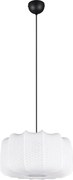 Bílé kovové závěsné svítidlo s textilním stínidlem ø 40 cm Madleine – Reality