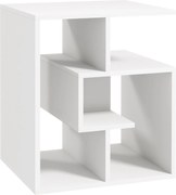 HOMCOM Bílý Konferenční Stolek s Úložnými Policemi do Obývacího Pokoje a Ložnice 45x40x55 cm | Aosom