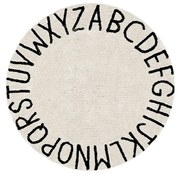 Krémový pratelný ručně tkaný bavlněný dětský koberec ø150 cm ABC Natural Black – Lorena Canals