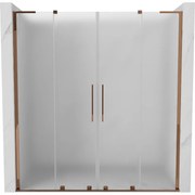 Mexen Velar L Duo, posuvné sprchové dveře do otvoru 170 cm, 8mm sklo námraza, růžové zlato, 871-170-003-32-60