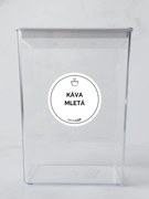KÁVA INSTANTNÍ – bílá samolepka na dózu, tučné písmo, 5 cm | DomaLEP