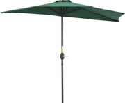 Outsunny Slunečník 270x137x236 cm Zahradní Parasol s Kličkou a Polokruhovým Tvarem pro Terasu, Patio a Bazén Zelený | Aosom