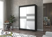 ADRK Furniture Skříň s posuvnými dveřmi a lacobelem BATIA 150 SW-BAT-B+W+GL-150+A514