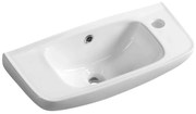 Aqualine Small - Umývátko závěsné 51x22 cm, s 1 otvorem pro baterii vpravo, bílá 10TP70051