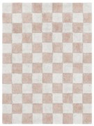 Světle růžovo-krémový pratelný ručně tkaný bavlněný koberec 120x160 cm Kitchen Tiles Rose – Lorena Canals