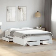Rám postele se zásuvkami bílý 135 x 190 cm kompozitní dřevo 3280405