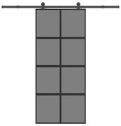 Posuvné dveře s kováním 90x205 cm tvrzeného sklo a hliník