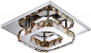 Toolight - Křišťálová hranatá stropní lampa Glamour 8W, teplé světlo, APP405-C, chromová, OSW-65003