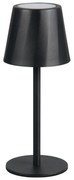 Matně černá LED stolní lampa s kovovým stínidlem (výška 21 cm) Diaz – Reality