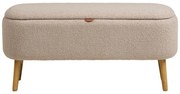Béžová lavice z textilie bouclé Harlow – House Nordic