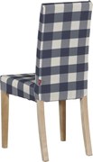 Potah na židli IKEA Harry, krátký barva tmavě modrá látka vzorované