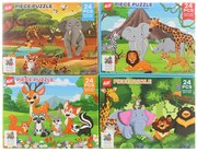 Puzzle 24 dílků zvířátka mix druhů (1 ks)