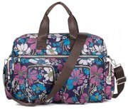 Konofactory Modrá příruční taška do letadla "Flowers" - M (35l)