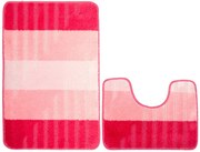 Sada koupelnových koberečků VIC růžová, pruhy