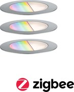 P 94752 Plug & Shine LED zemní svítidlo Smart Home Zigbee Floor RGBW 3ks sada IP67 RGBW 3x2W 21VA ocel - PAULMANN
