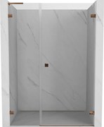 Mexen Lunar-B, L Otočné pravé sprchové dveře 120 cm, 8mm čiré sklo, růžové zlato profil, 832SL-120-050-60-00-P