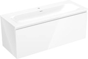 Mexen Orio, koupelnová skříňka 120 cm s umyvadlem Vela, 1 zásuvka, bílá lesklá, 91A10-12047-1-BF00-W23M00