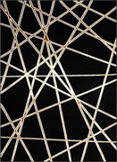 Dywany Łuszczów, Kusový koberec Allure 1964 black/gold, 160x220, černá, kancelář