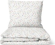 Krepové perkálové prodloužené povlečení Barevný kvítek Velikost: 140 x 220 + 70 x 90