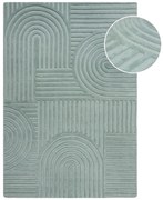 Tyrkysový vlněný koberec Flair Rugs Zen Garden, 160 x 230 cm
