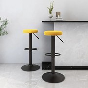 Barové židle 2 ks hořčicově žluté samet 333150