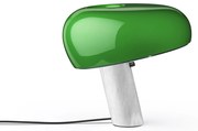 Flos F6380039 Snoopy, designová stolní lampa se stmívačem v kombinaci zelené a mramoru, 1x150W E27, výška 36,9cm