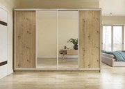 VerDesign GOMMA š300/v240 šatní skříň se zrcadlem, dub Artisan