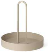 Ferm Living Kovový podnos s úchytkou Cashmere Ø 28 cm, béžová barva, kov
