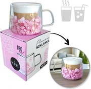 Flamenco Mystique Světle růžové termální sklo s hortenzií - 180 ml, 1 ks | 74 SZK
