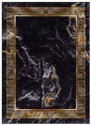 Dywany Łuszczów, Kusový koberec Miro 51278.809 Marble black / gold, 80x150, černá, chodba / předsíň
