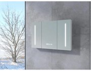 Vicenza White Třídveřová skříň se zrcadlem, LED 120 cm