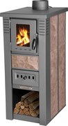 Krbová kamna Pro Lava Ceramic, 6,5 kW, 120 mm, mocca